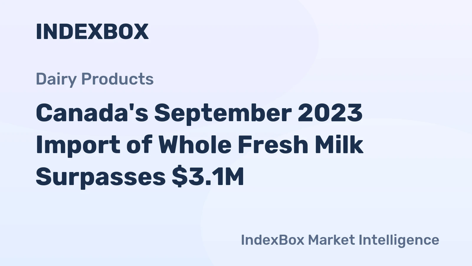 Canada's September 2023 Import of Whole Fresh Milk Surpasses $3.1M