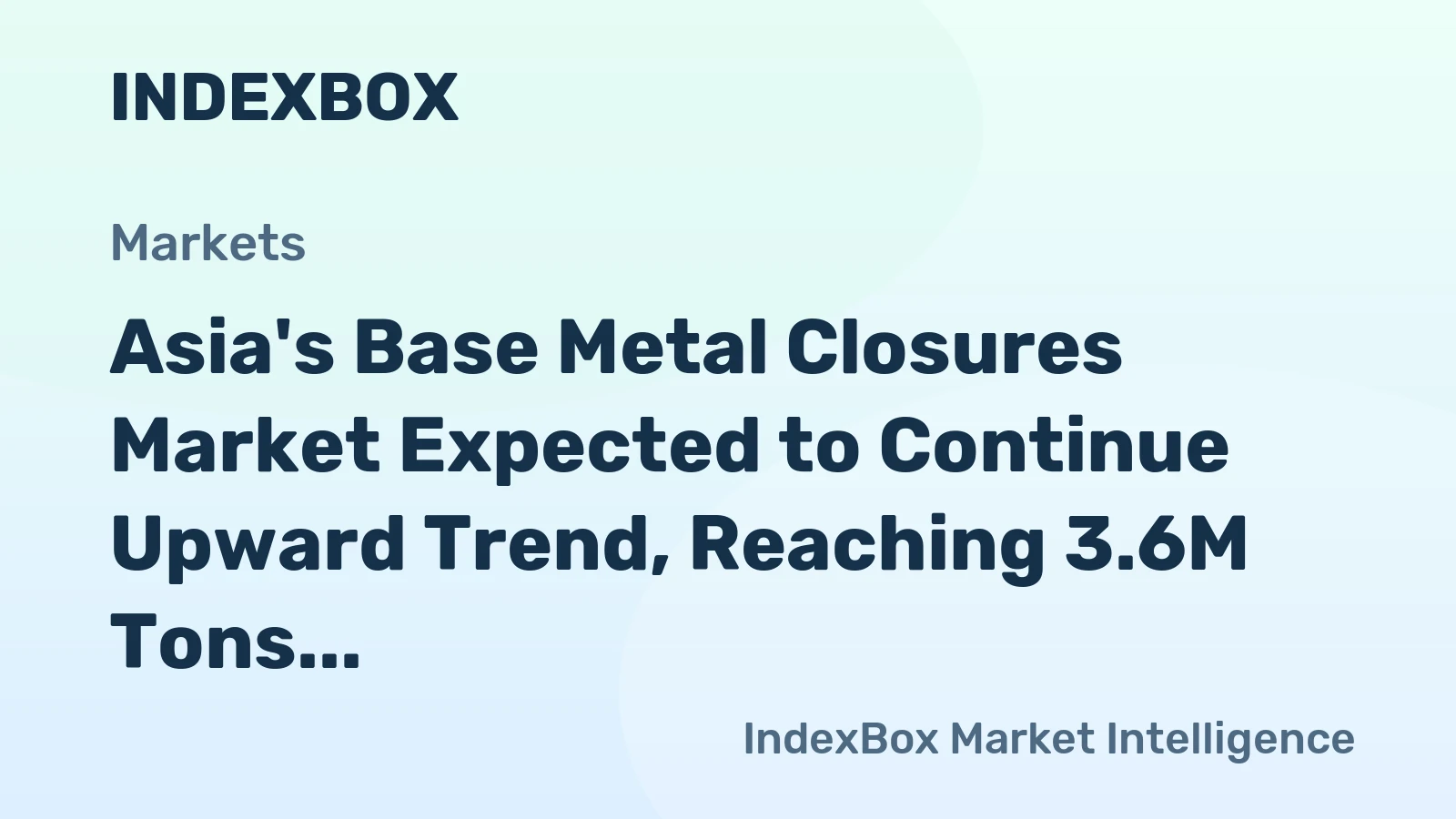Asia's Base Metal Closures Market Expected to Continue Upward Trend, Reaching 3.6M Tons by 2035 with a Value of $17.7B