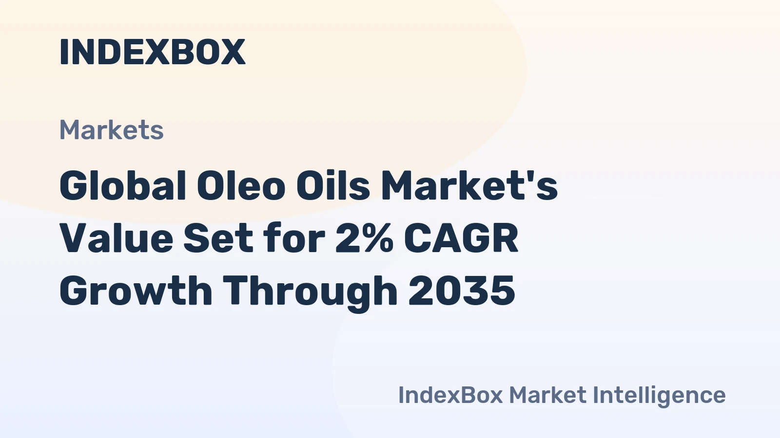 Global Oleo Oils Market's Value Set for 2% CAGR Growth Through 2035