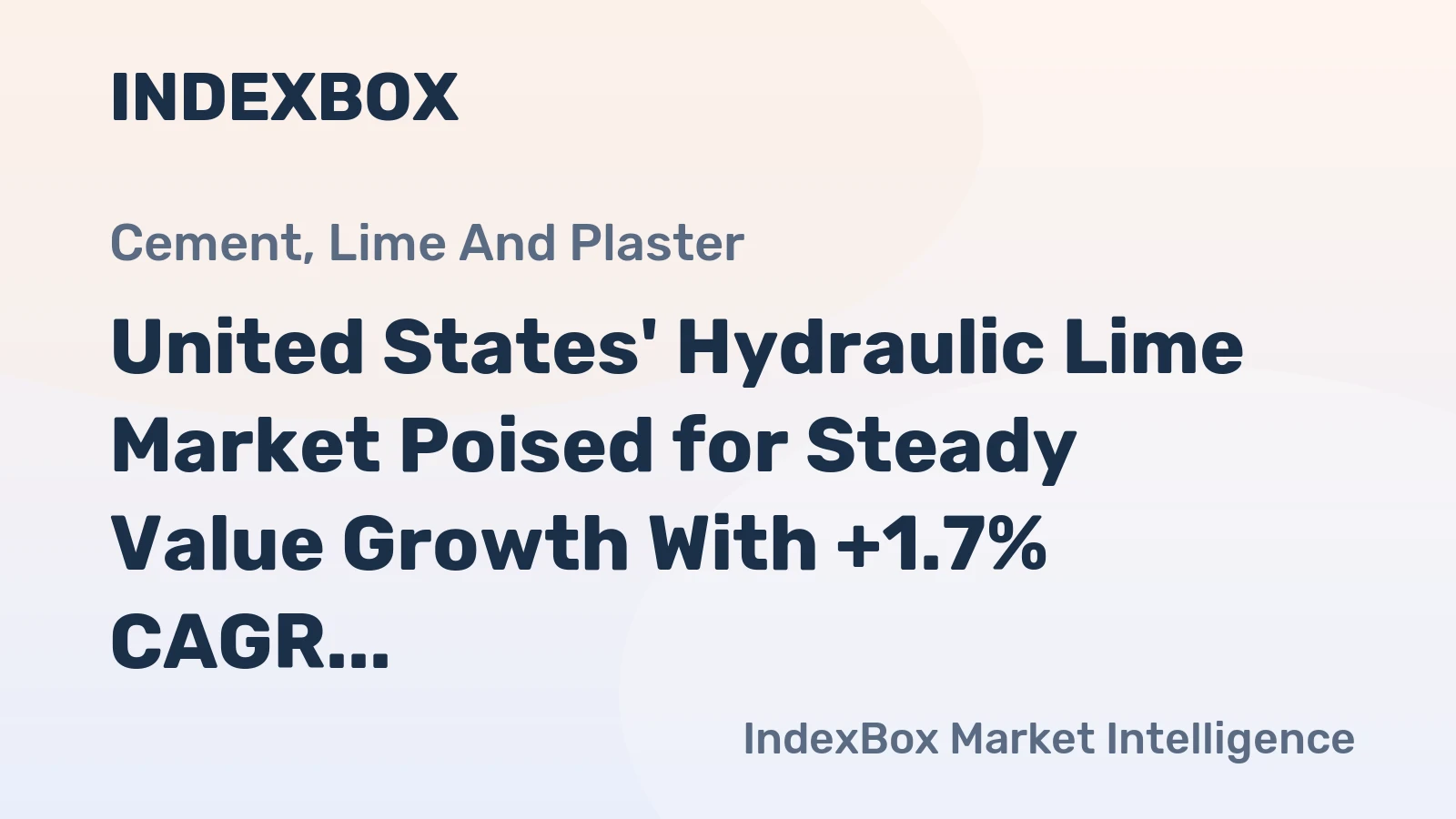 United States' Hydraulic Lime Market Poised for Steady Value Growth With +1.7% CAGR Through 2035