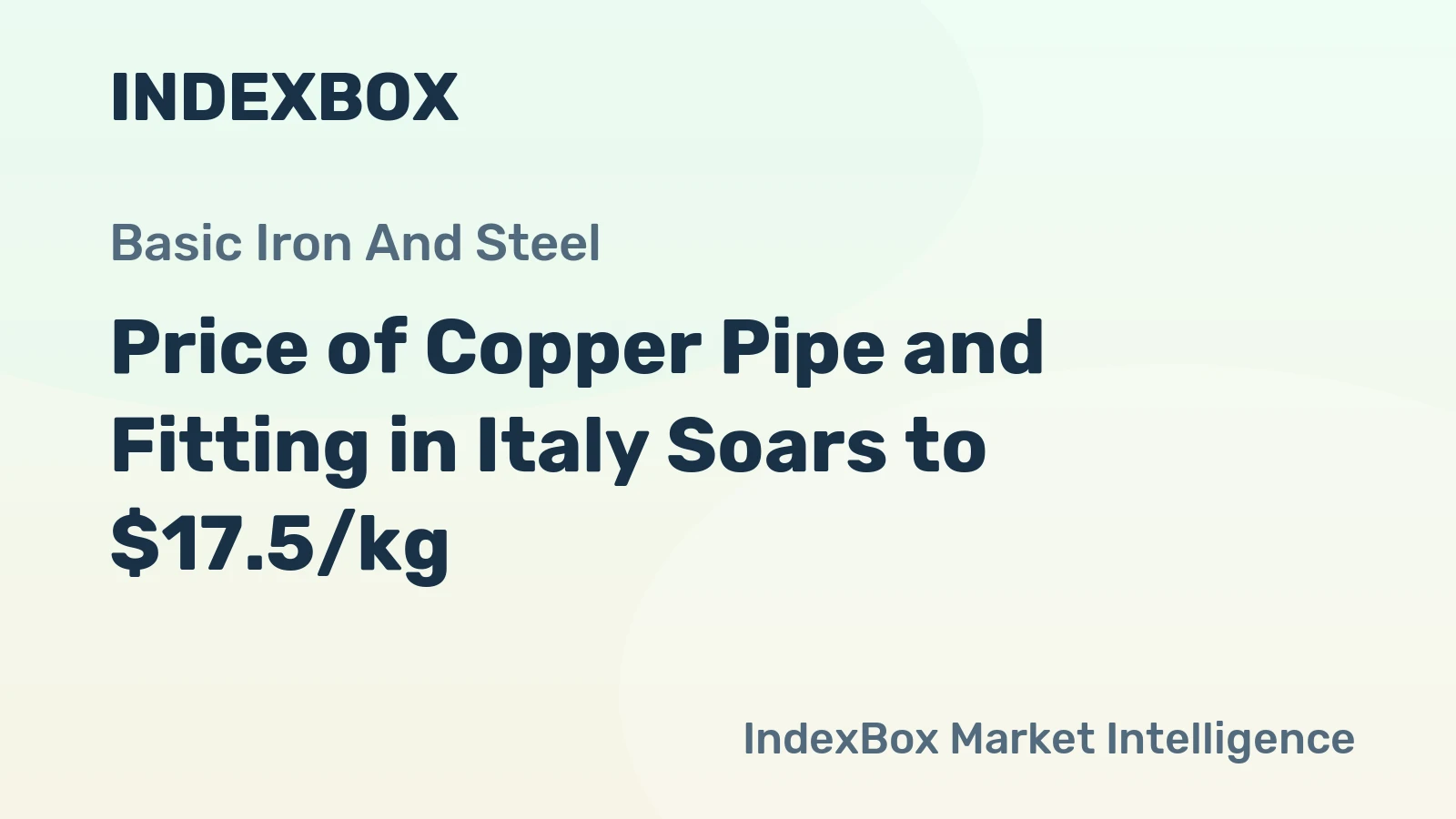 Price of Copper Pipe and Fitting in Italy Soars to $17.5/kg
