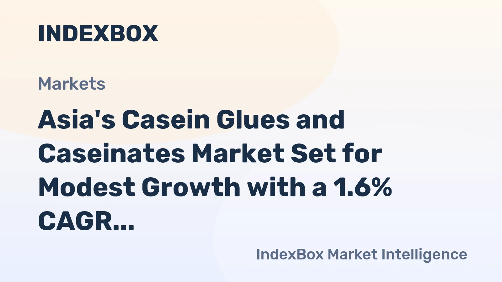 Asia's Casein Glues and Caseinates Market Set for Modest Growth with a 1.6% CAGR in Value Through 2035