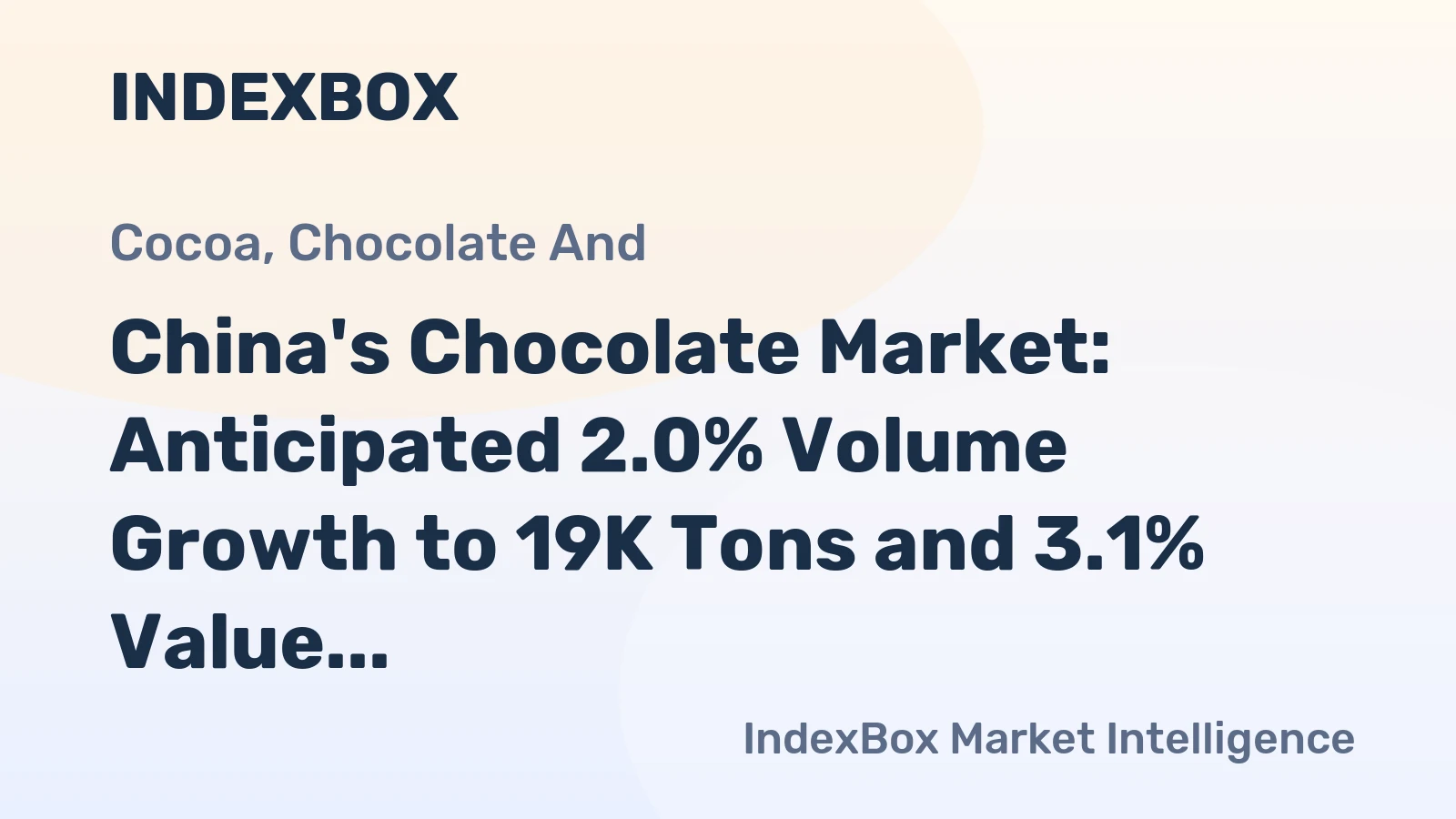 China's Chocolate Market: Anticipated 2.0% Volume Growth to 19K Tons and 3.1% Value Growth to $140M by 2035