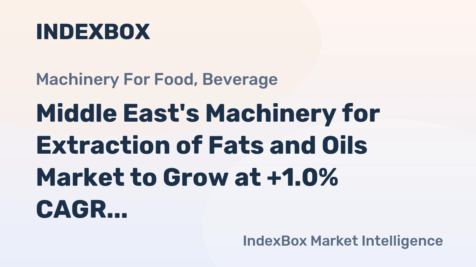 Middle East's Machinery for Extraction of Fats and Oils Market to Grow at +1.0% CAGR, Reaching 21K Units by 2035