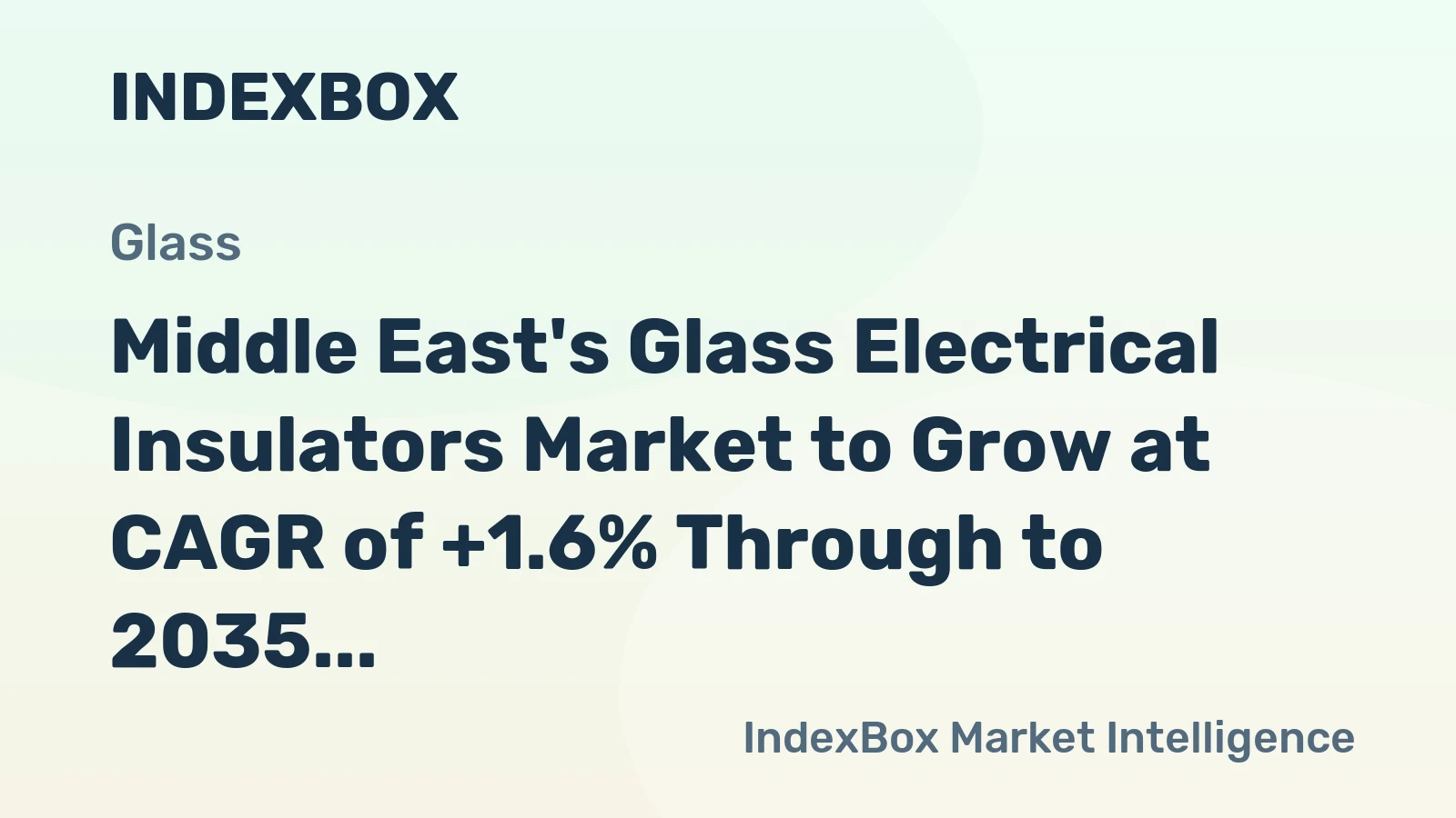 Middle East's Glass Electrical Insulators Market to Grow at CAGR of +1.6% Through to 2035, Reaching $155M in Value