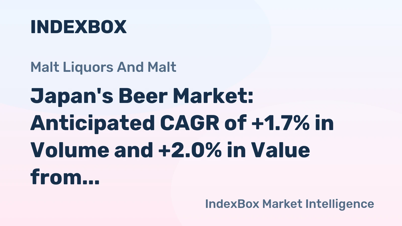 Japan's Beer Market: Anticipated CAGR of +1.7% in Volume and +2.0% in Value from 2024 to 2035
