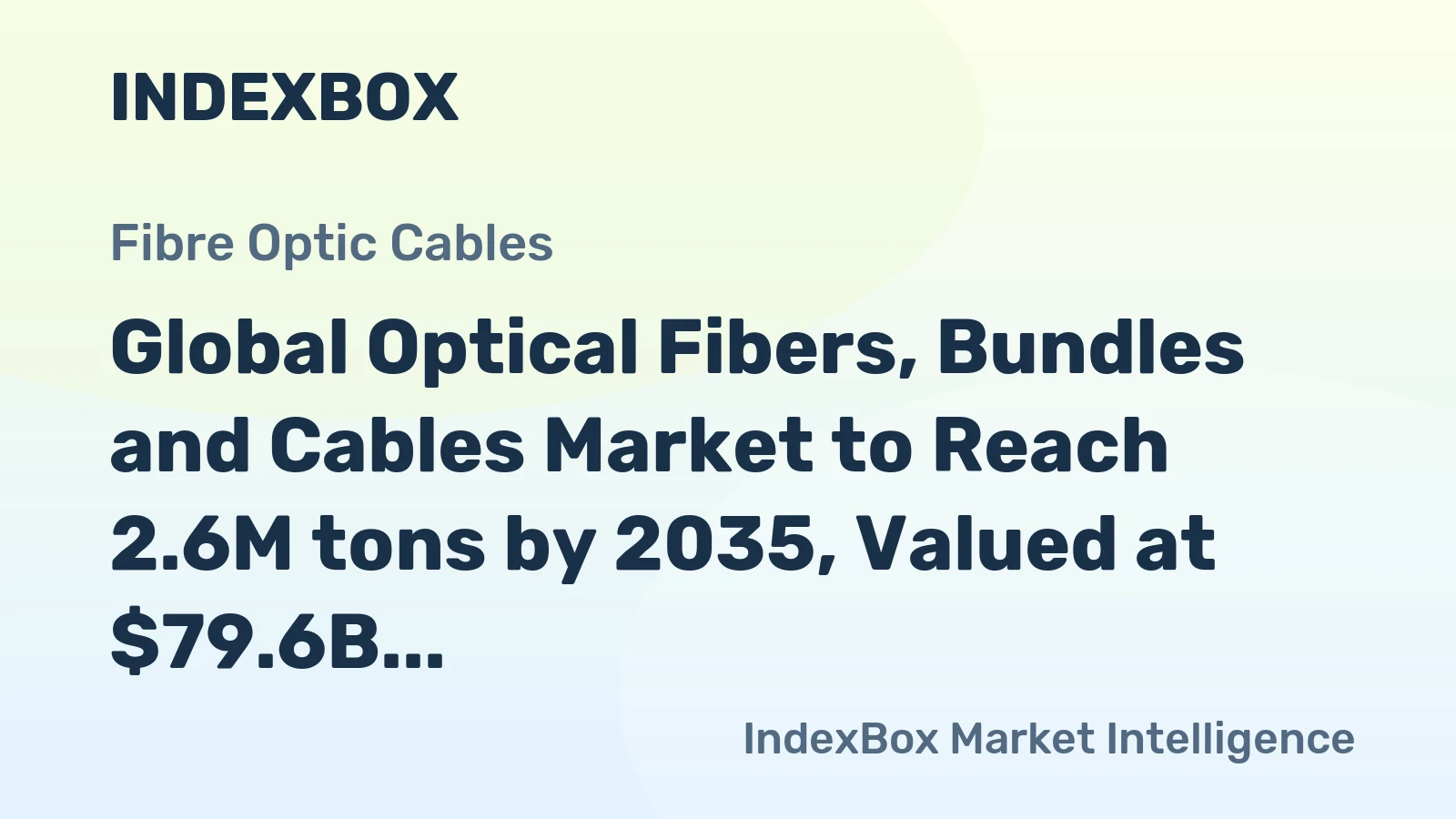 Global Optical Fibers, Bundles and Cables Market to Reach 2.6M tons by 2035, Valued at $79.6B