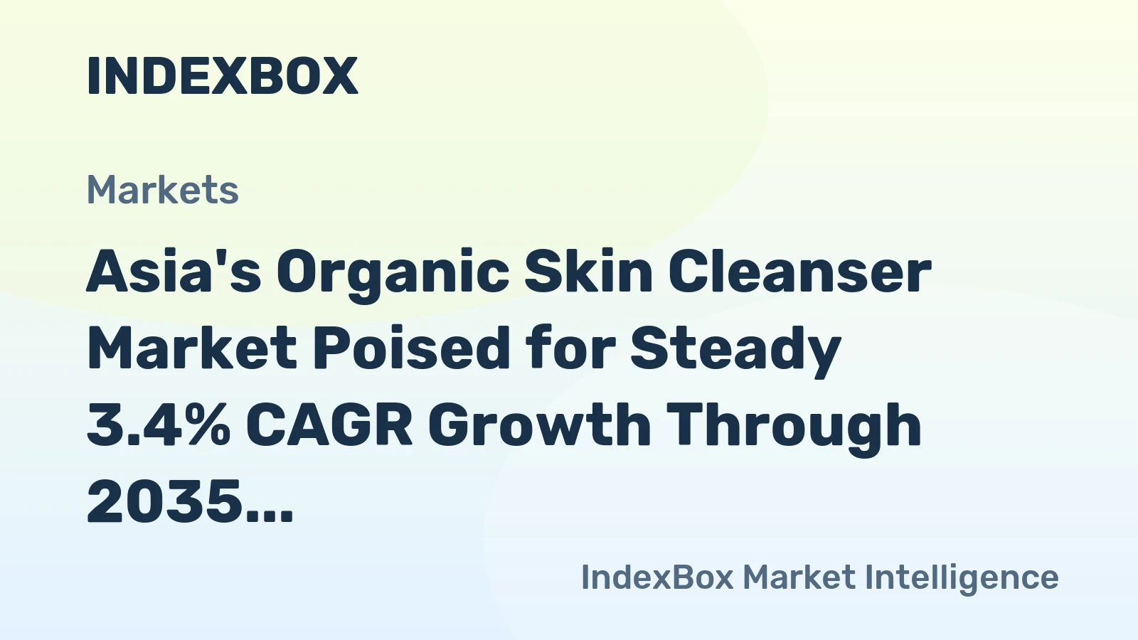 Asia's Organic Skin Cleanser Market Poised for Steady 3.4% CAGR Growth Through 2035