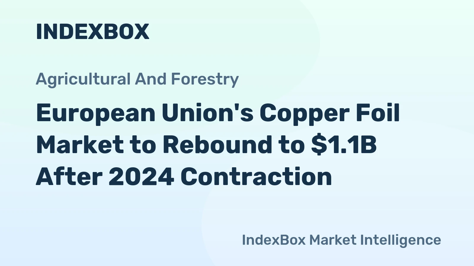 European Union's Copper Foil Market to Rebound to $1.1B After 2024 Contraction