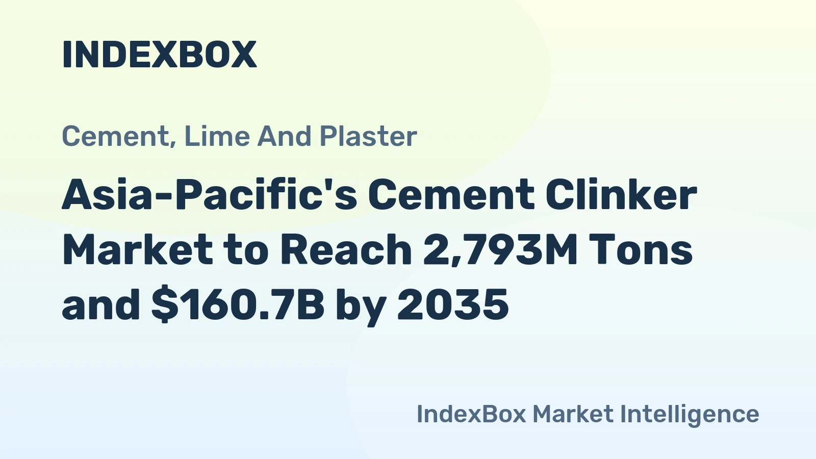 Asia-Pacific's Cement Clinker Market to Reach 2,793M Tons and $160.7B by 2035