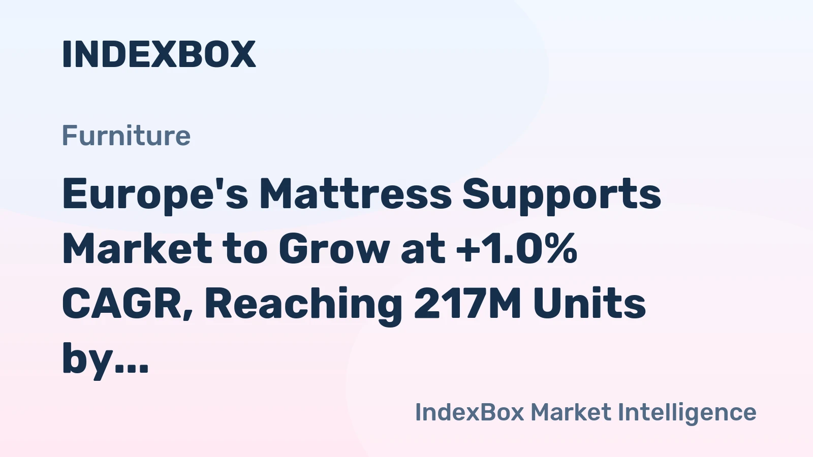 Europe's Mattress Supports Market to Grow at +1.0% CAGR, Reaching 217M Units by 2035