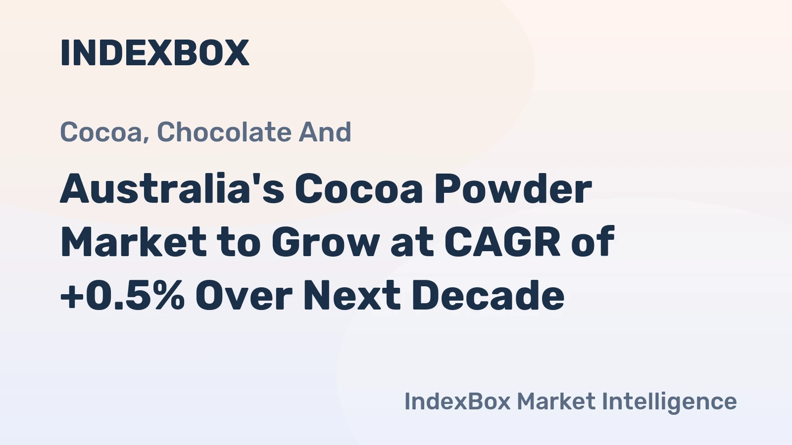 Australia's Cocoa Powder Market to Grow at CAGR of +0.5% Over Next Decade