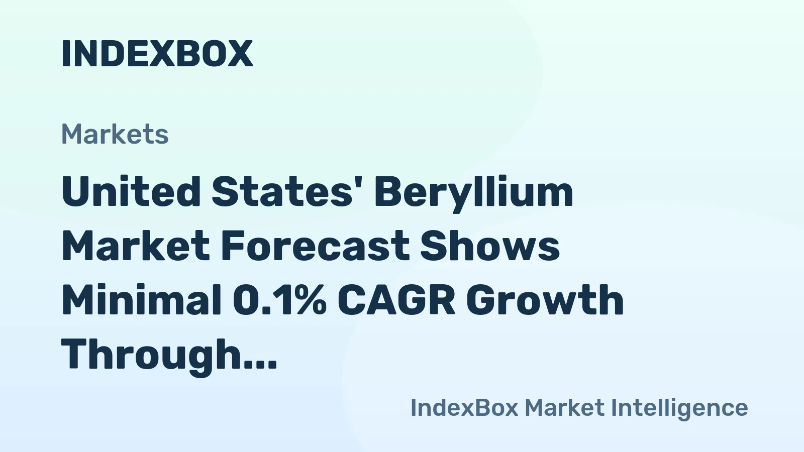 United States' Beryllium Market Forecast Shows Minimal 0.1% CAGR Growth Through 2035