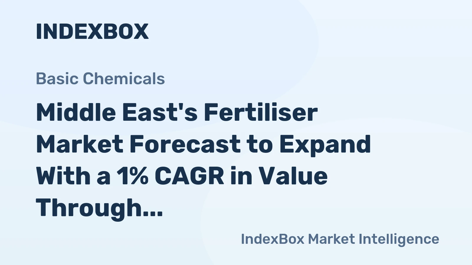 Middle East's Fertiliser Market Forecast to Expand With a 1% CAGR in Value Through 2035