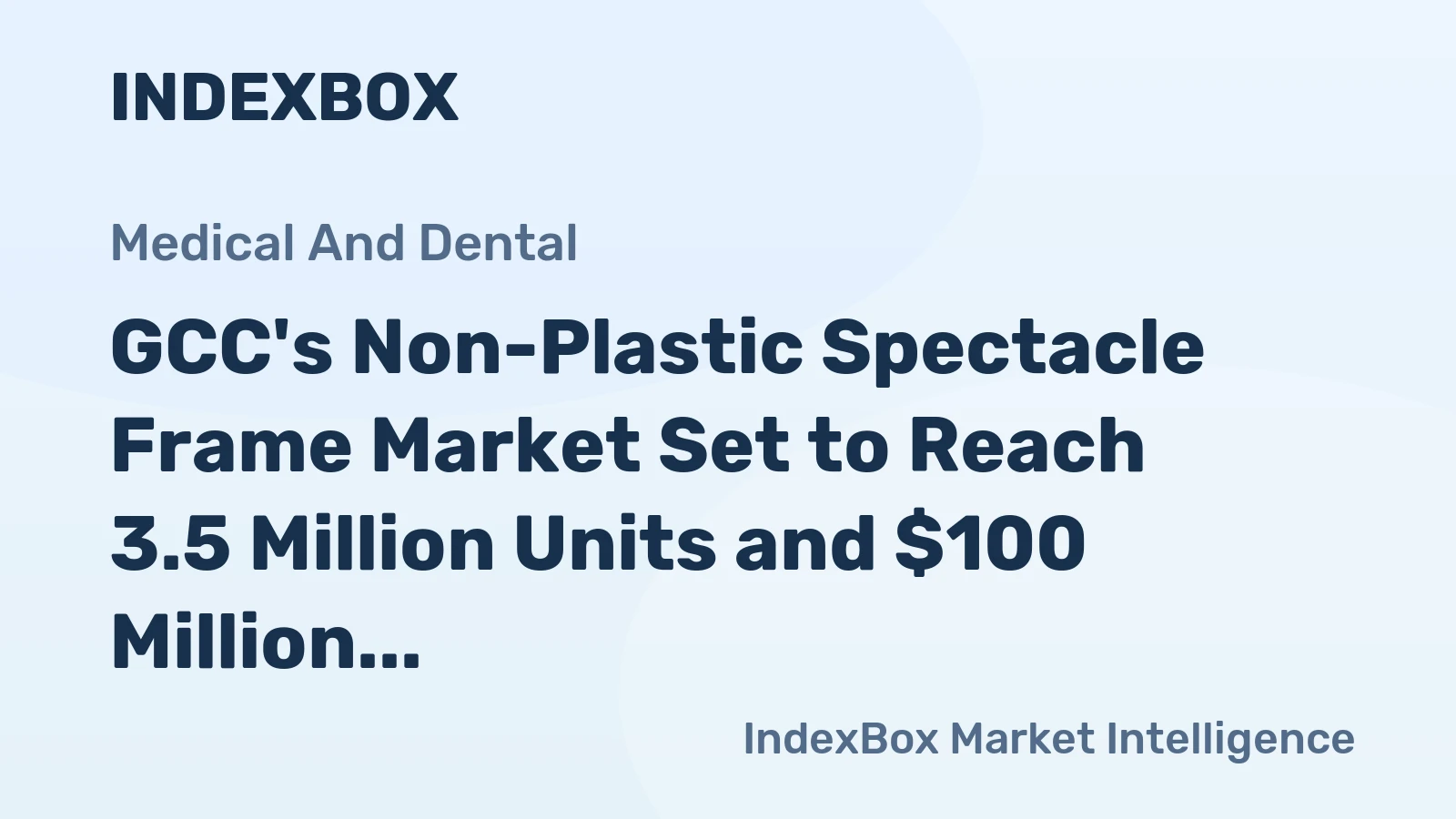 GCC's Non-Plastic Spectacle Frame Market Set to Reach 3.5 Million Units and $100 Million