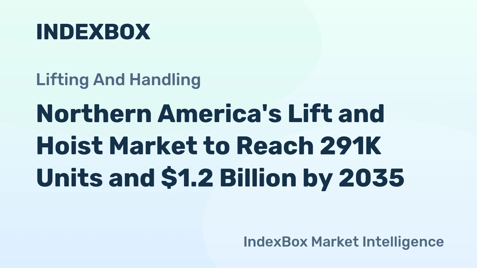Northern America's Lift and Hoist Market to Reach 291K Units and $1.2 Billion by 2035