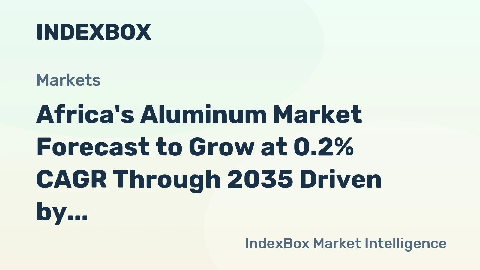 Africa's Aluminum Market Forecast to Grow at 0.2% CAGR Through 2035 Driven by Rising Demand