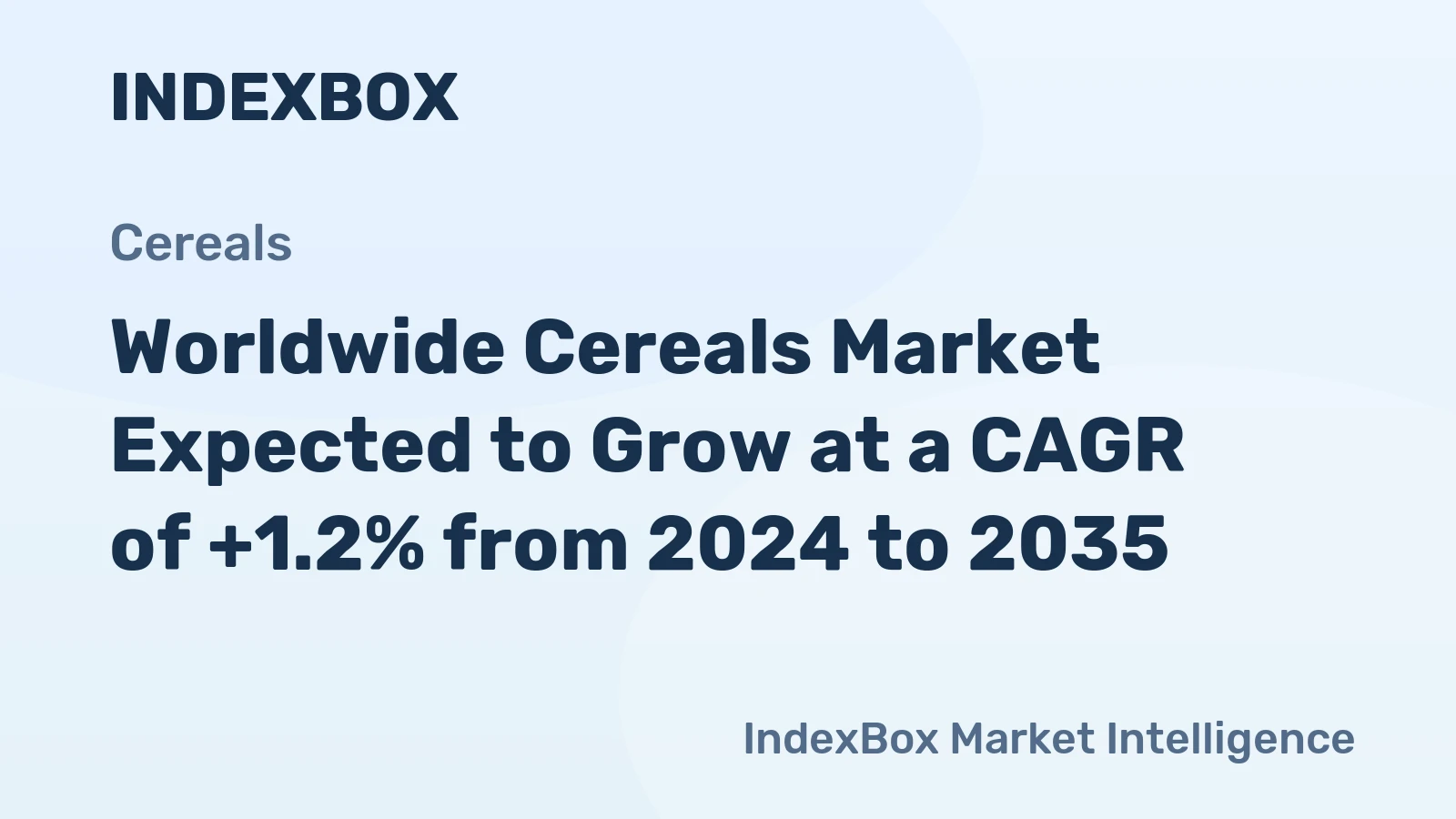 Worldwide Cereals Market Expected to Grow at a CAGR of +1.2% from 2024 to 2035