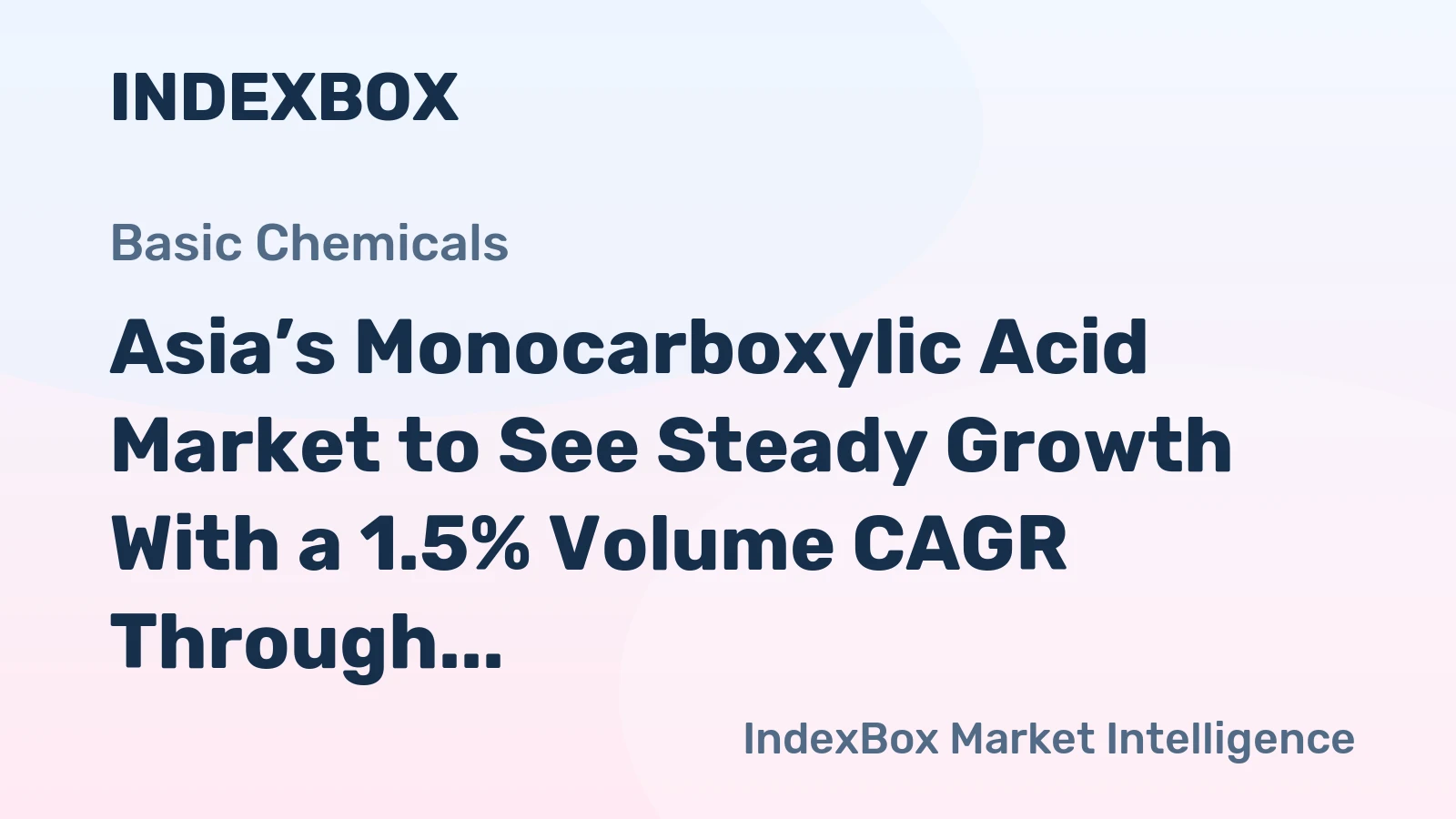 Asia’s Monocarboxylic Acid Market to See Steady Growth With a 1.5% Volume CAGR Through 2035