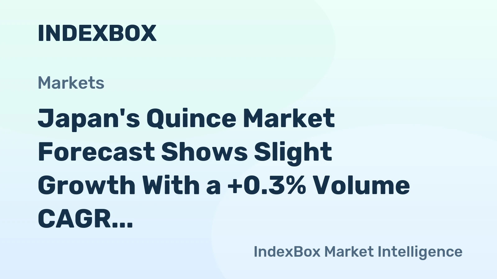 Japan's Quince Market Forecast Shows Slight Growth With a +0.3% Volume CAGR Through 2035