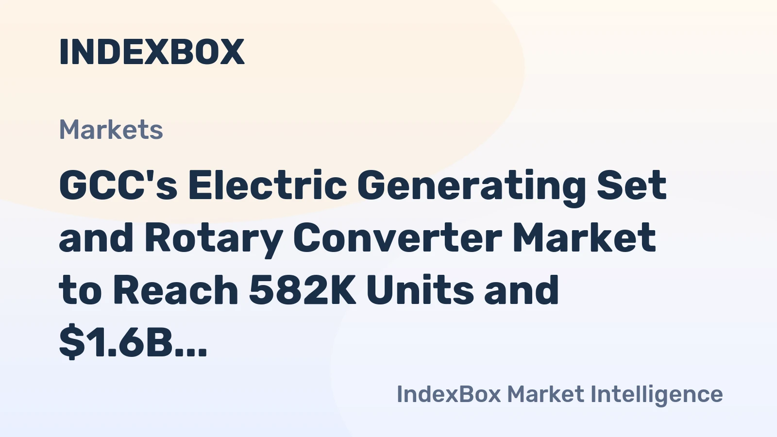 GCC's Electric Generating Set and Rotary Converter Market to Reach 582K Units and $1.6B by 2035