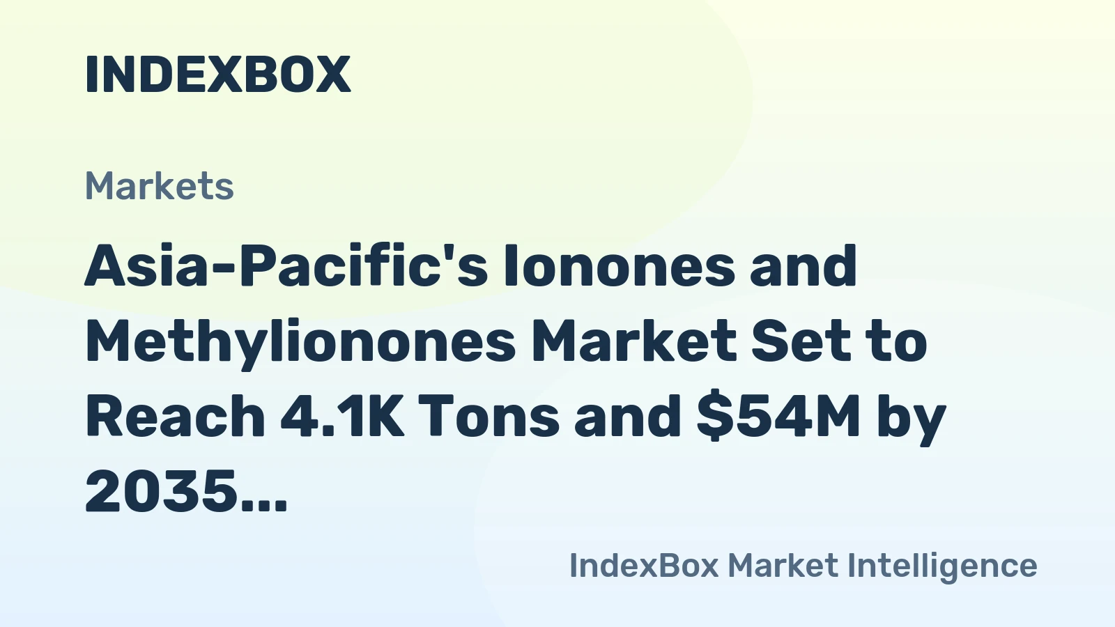 Asia-Pacific's Ionones and Methylionones Market Set to Reach 4.1K Tons and $54M by 2035