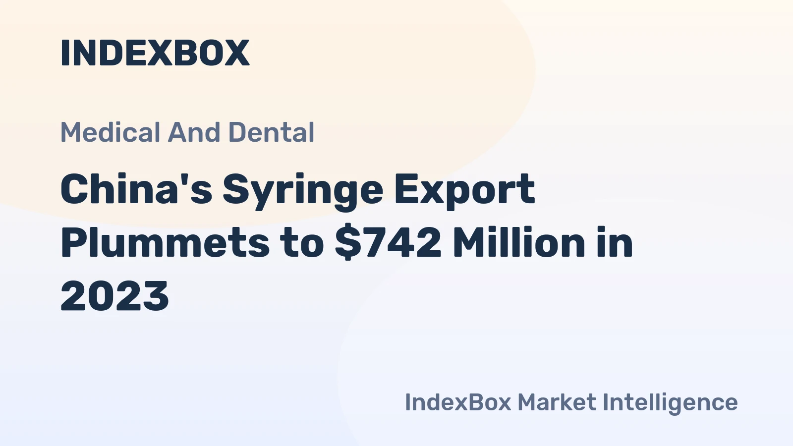 China's Syringe Export Plummets to $742 Million in 2023