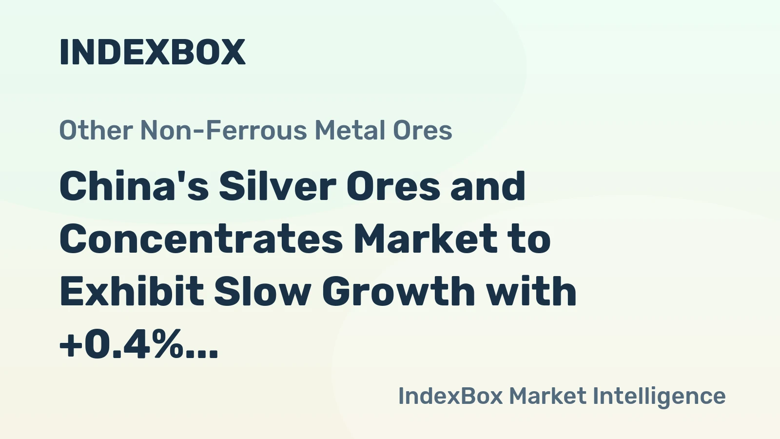 China's Silver Ores and Concentrates Market to Exhibit Slow Growth with +0.4% CAGR by 2035