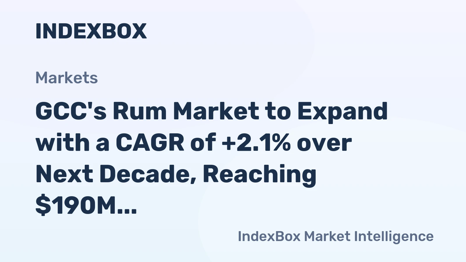 GCC's Rum Market to Expand with a CAGR of +2.1% over Next Decade, Reaching $190M by 2035