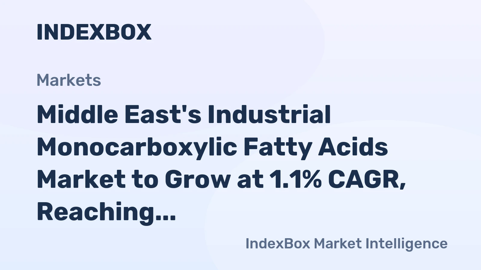 Middle East's Industrial Monocarboxylic Fatty Acids Market to Grow at 1.1% CAGR, Reaching 2.7M Tons by 2035
