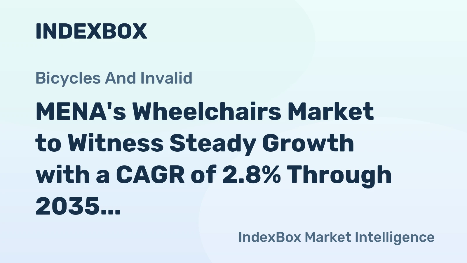 MENA's Wheelchairs Market to Witness Steady Growth with a CAGR of 2.8% Through 2035