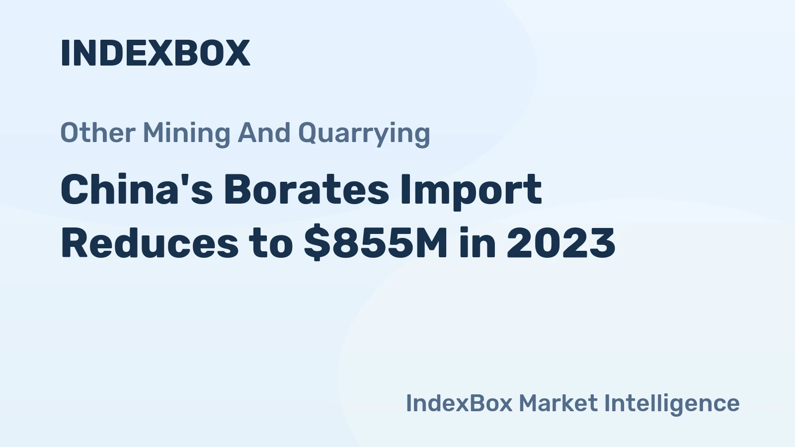China's Borates Import Reduces to $855M in 2023