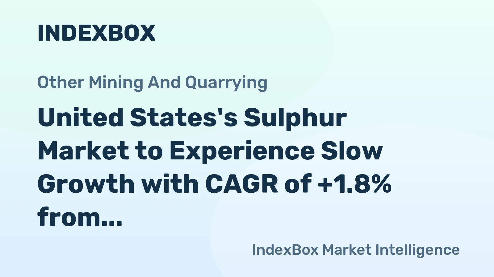 United States's Sulphur Market to Experience Slow Growth with CAGR of +1.8% from 2024 to 2035