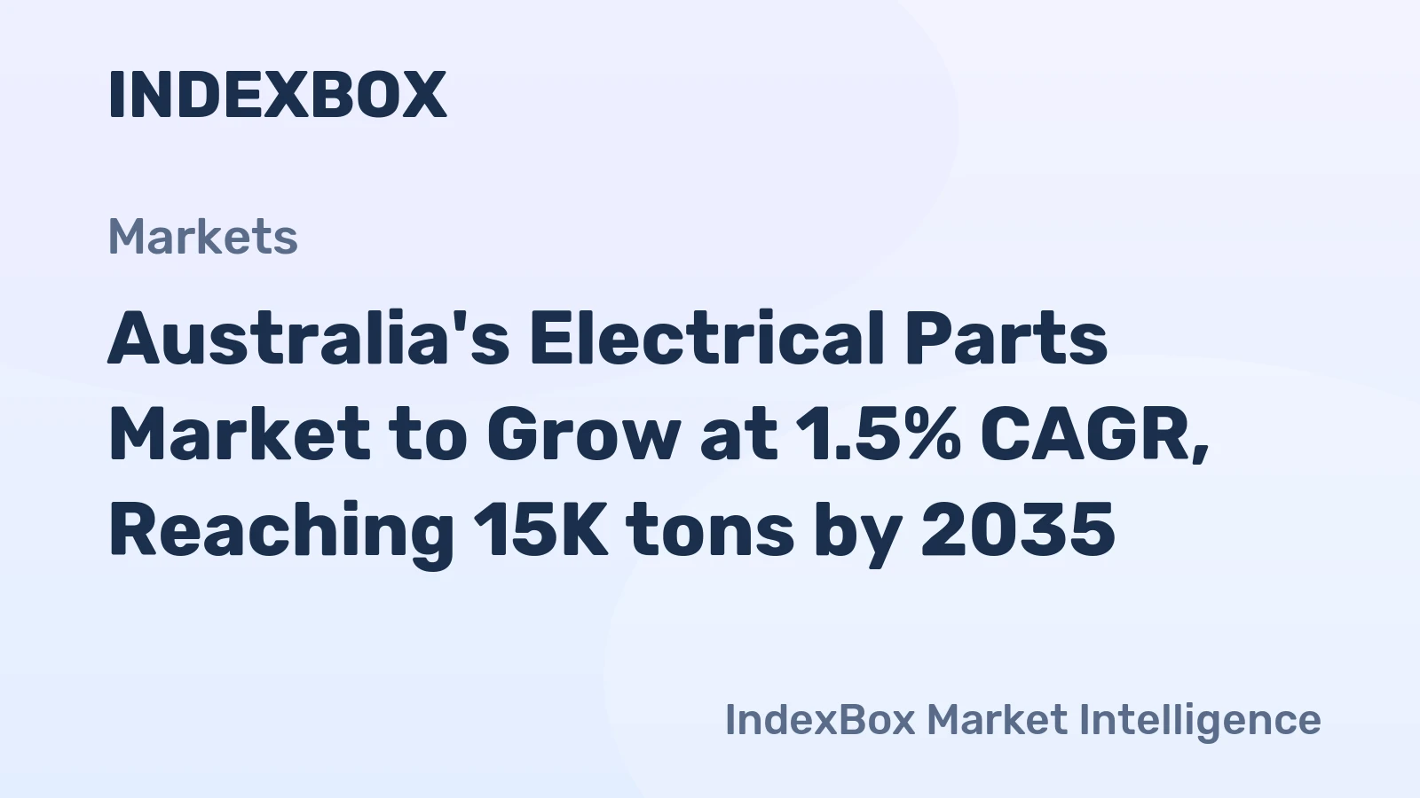 Australia's Electrical Parts Market to Grow at 1.5% CAGR, Reaching 15K tons by 2035