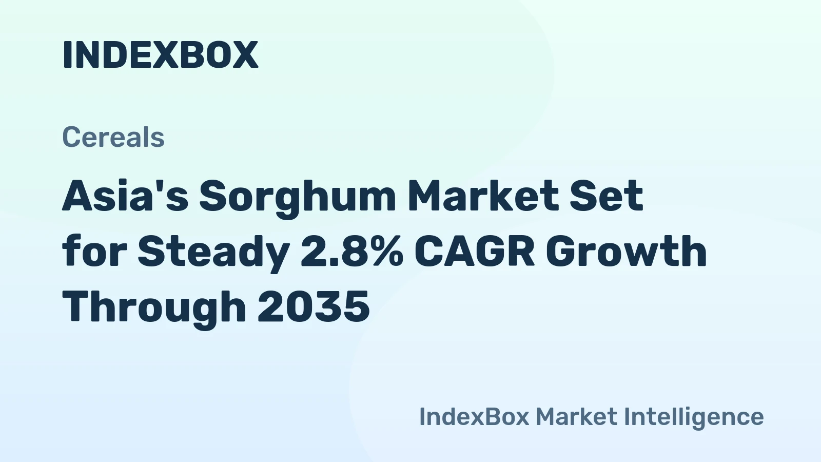 Asia's Sorghum Market Set for Steady 2.8% CAGR Growth Through 2035