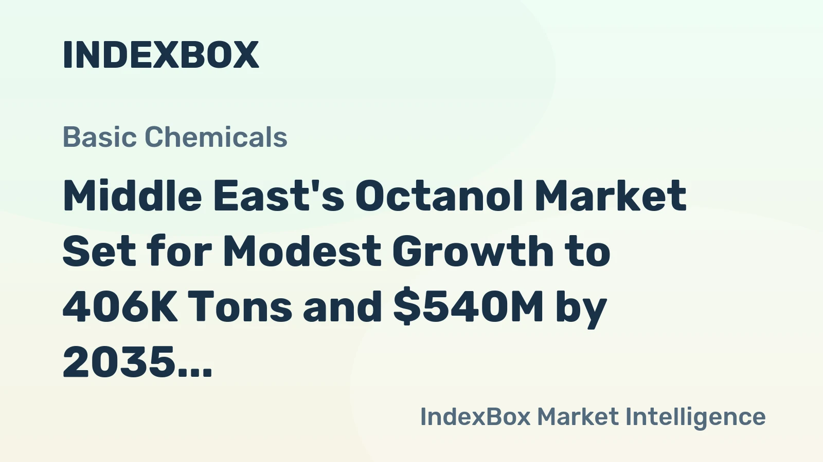 Middle East's Octanol Market Set for Modest Growth to 406K Tons and $540M by 2035