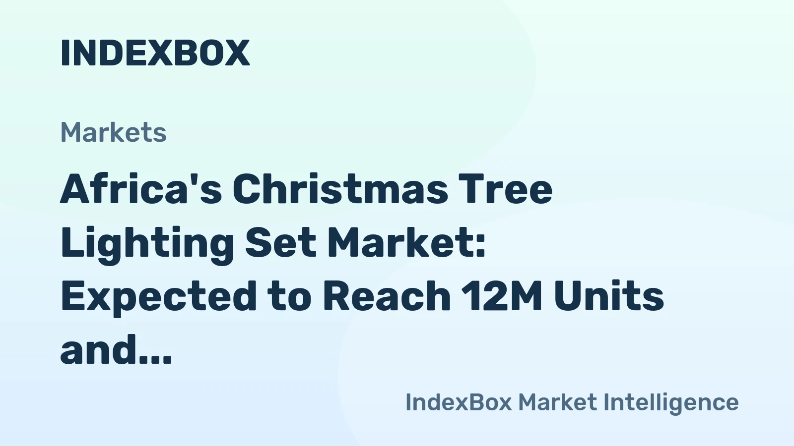 Africa's Christmas Tree Lighting Set Market: Expected to Reach 12M Units and $19M Value by 2035