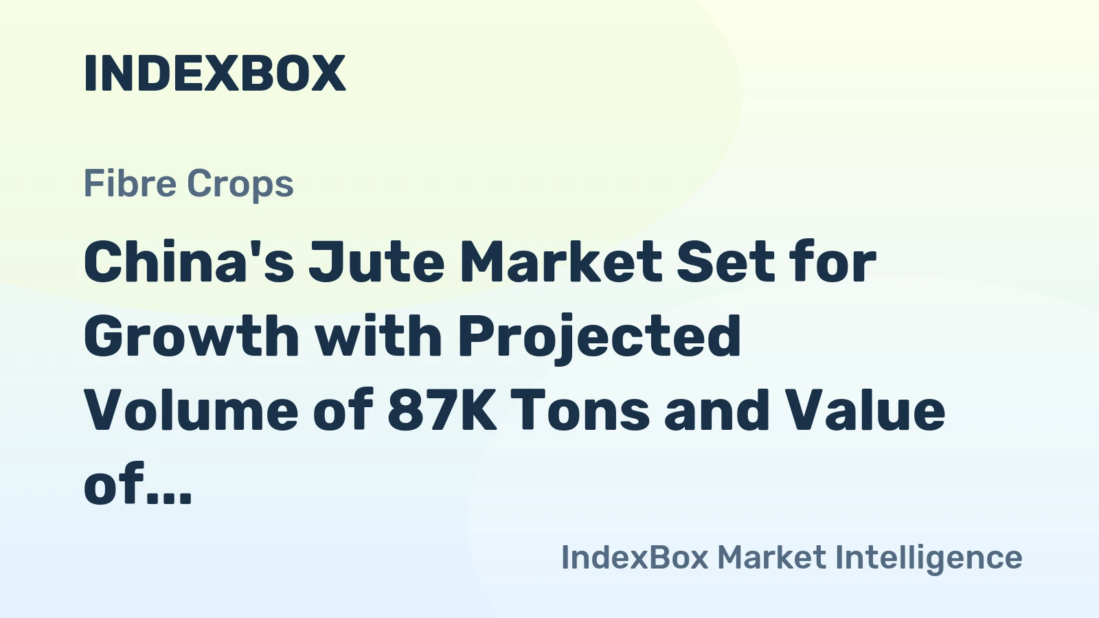 China's Jute Market Set for Growth with Projected Volume of 87K Tons and Value of $114 Million by 2035