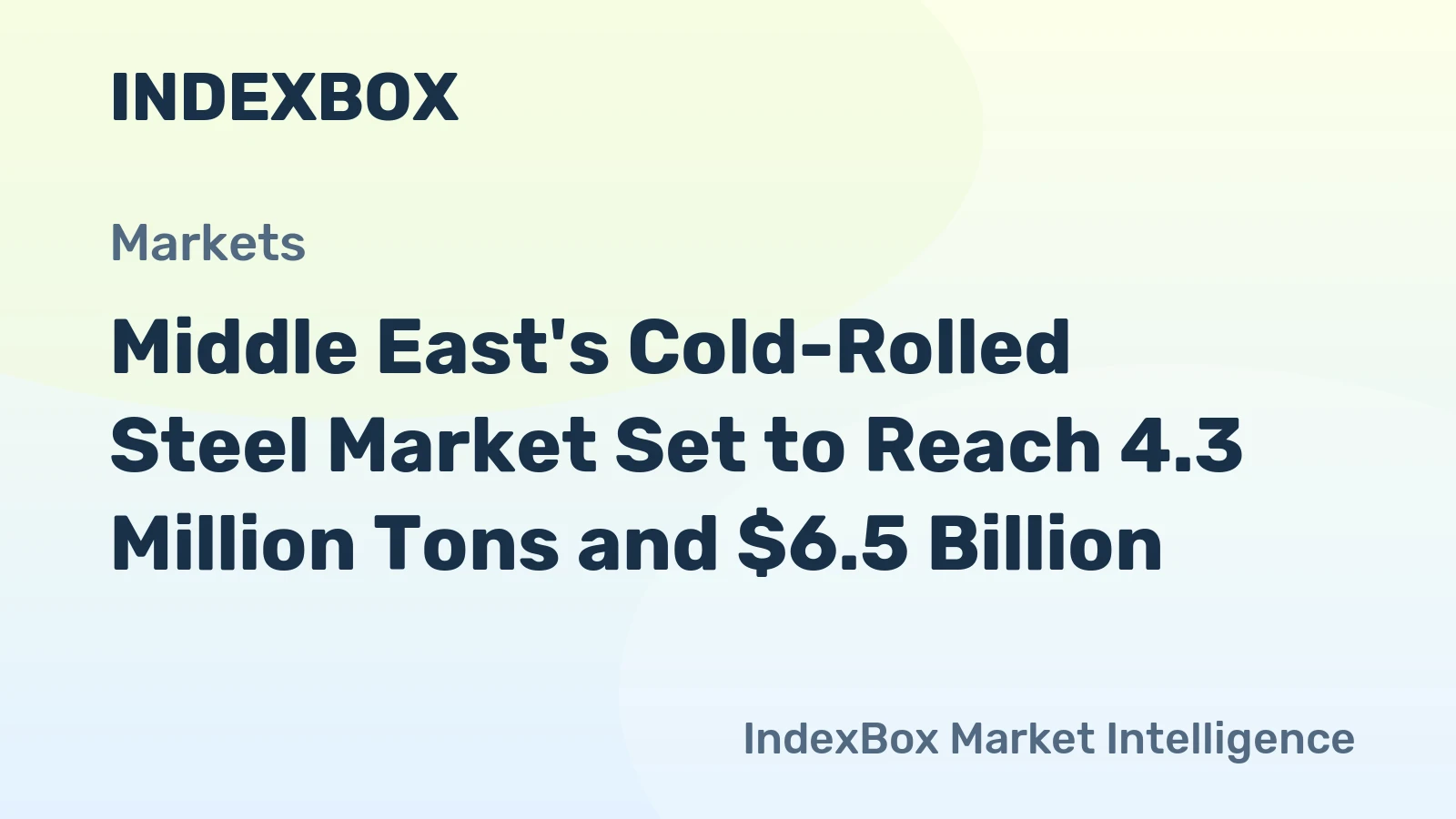 Middle East's Cold-Rolled Steel Market Set to Reach 4.3 Million Tons and $6.5 Billion
