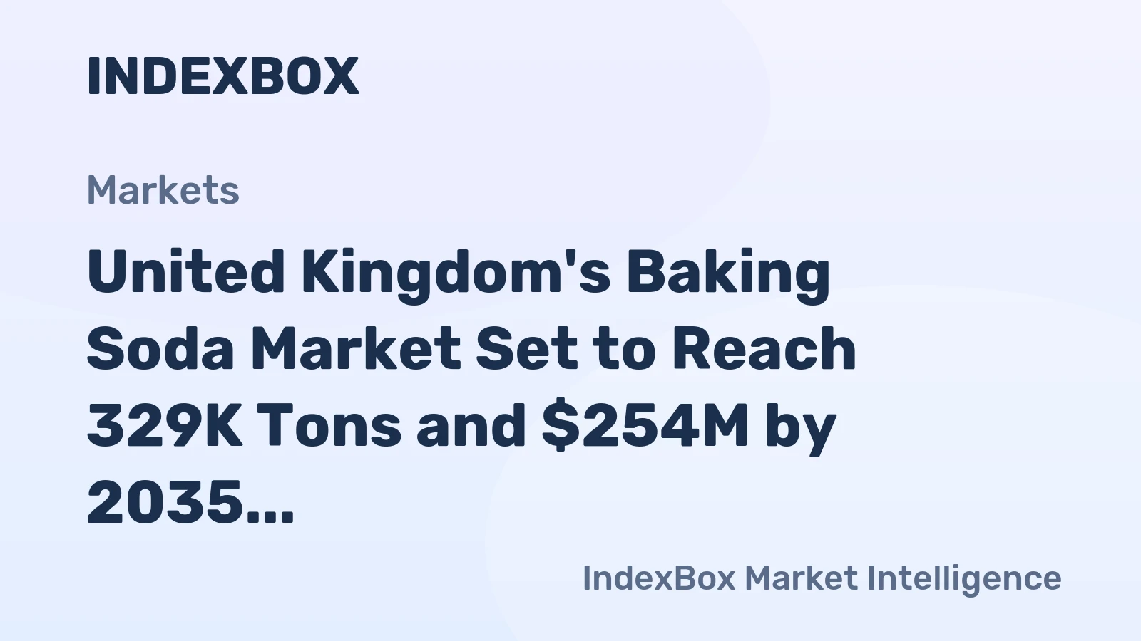 United Kingdom's Baking Soda Market Set to Reach 329K Tons and $254M by 2035