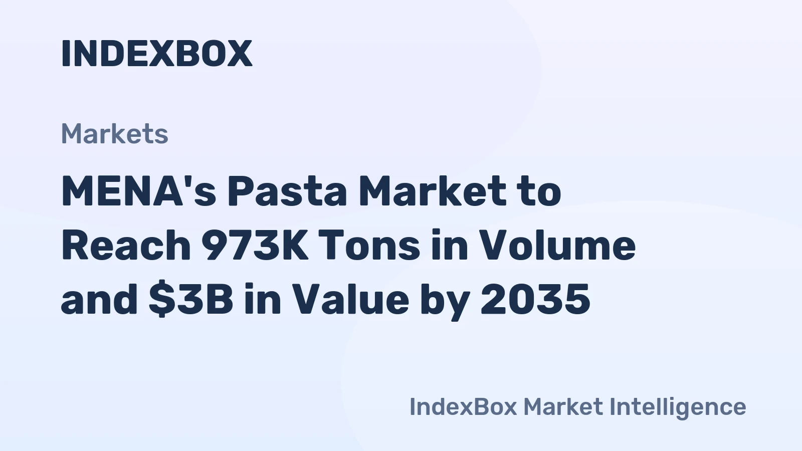 MENA's Pasta Market to Reach 973K Tons in Volume and $3B in Value by 2035