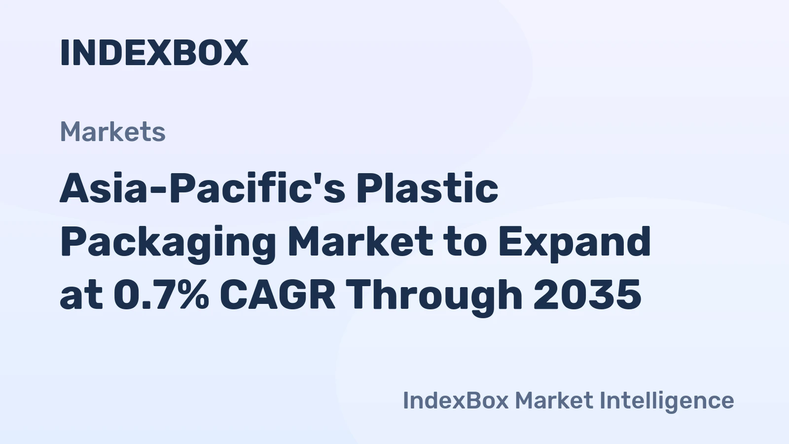 Asia-Pacific's Plastic Packaging Market to Expand at 0.7% CAGR Through 2035