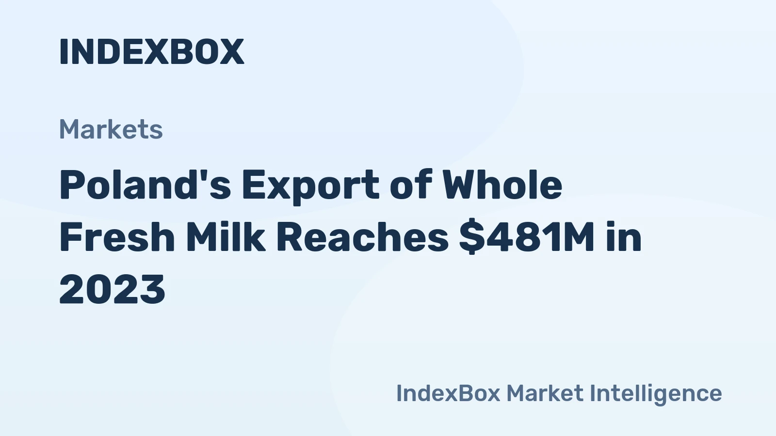Poland's Export of Whole Fresh Milk Reaches $481M in 2023