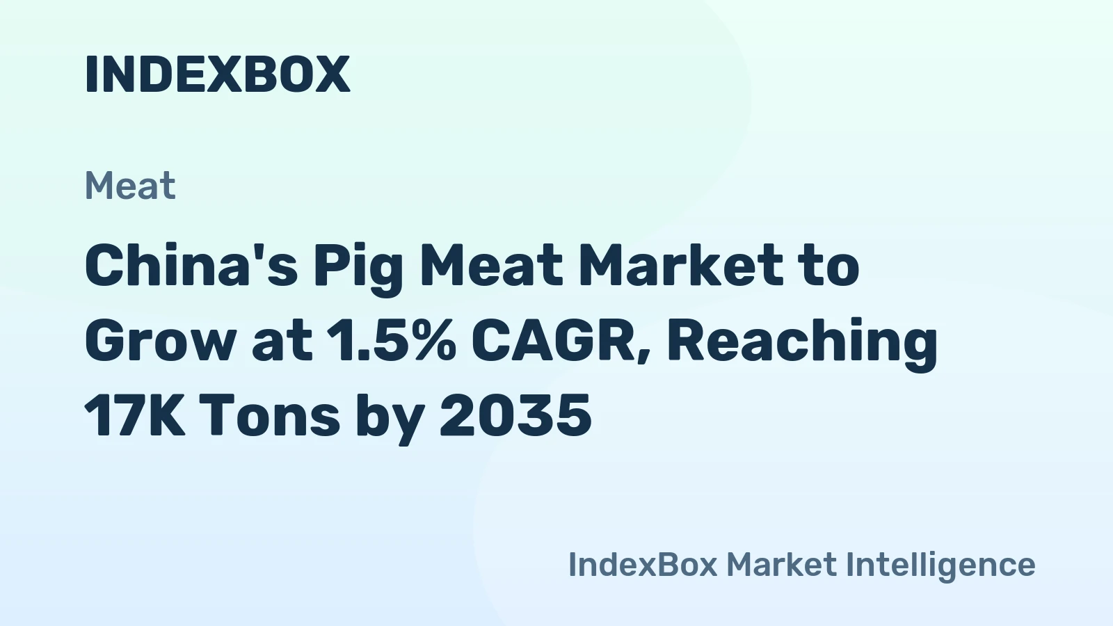 China's Pig Meat Market to Grow at 1.5% CAGR, Reaching 17K Tons by 2035