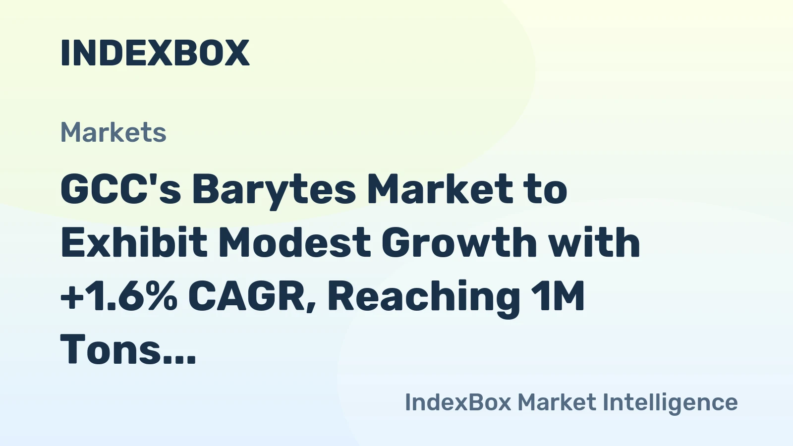 GCC's Barytes Market to Exhibit Modest Growth with +1.6% CAGR, Reaching 1M Tons by 2035