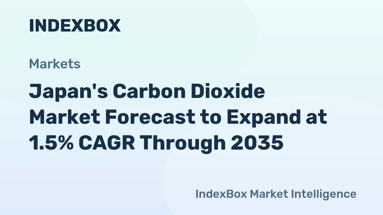 Japan's Carbon Dioxide Market Forecast to Expand at 1.5% CAGR Through 2035