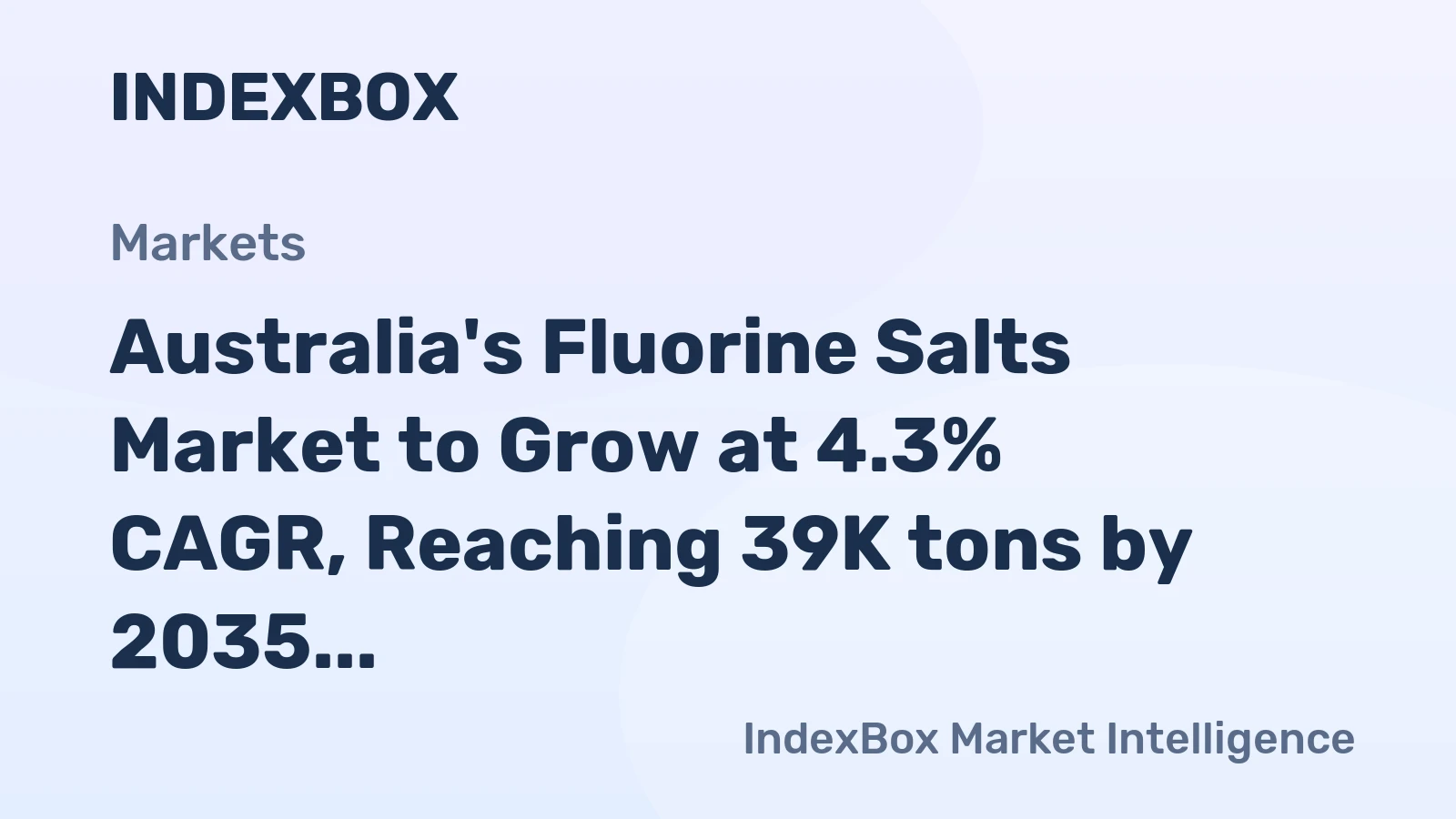 Australia's Fluorine Salts Market to Grow at 4.3% CAGR, Reaching 39K tons by 2035