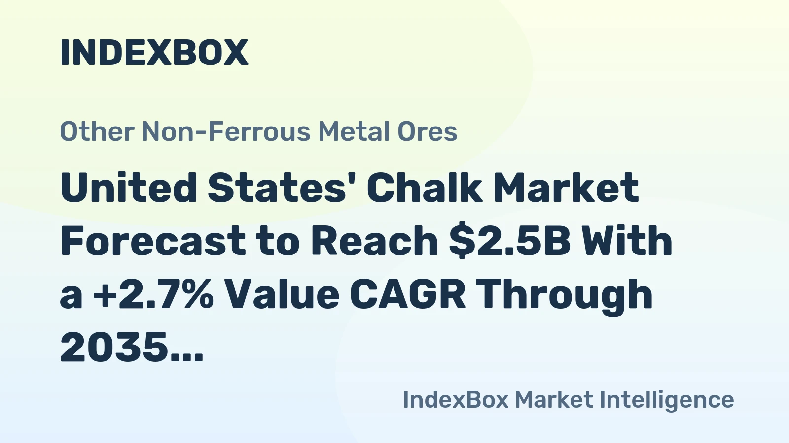 United States' Chalk Market Forecast to Reach $2.5B With a +2.7% Value CAGR Through 2035