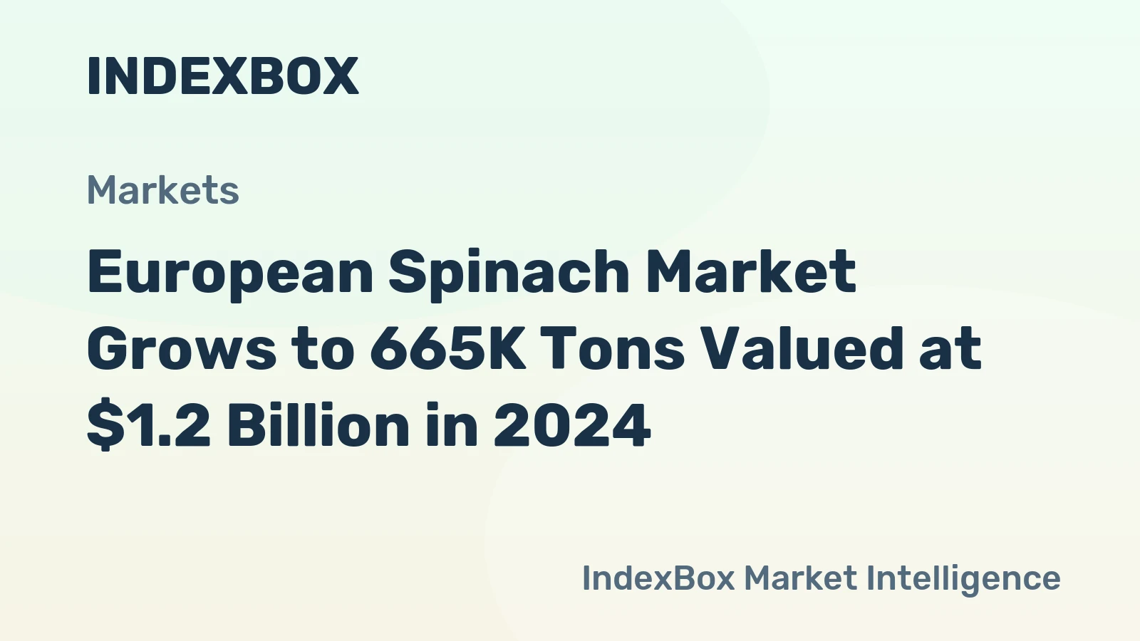 European Spinach Market Grows to 665K Tons Valued at $1.2 Billion in 2024