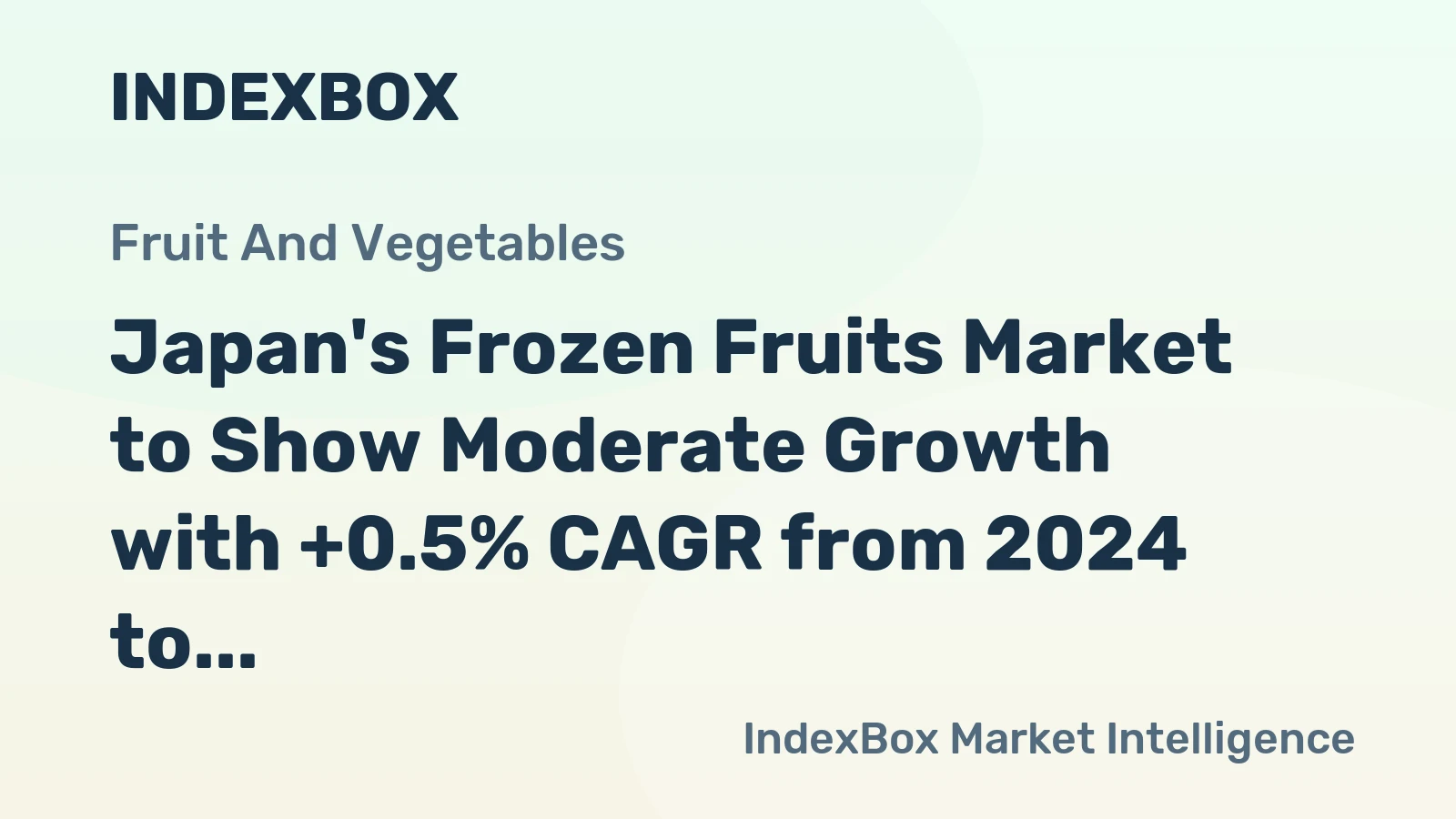 Japan's Frozen Fruits Market to Show Moderate Growth with +0.5% CAGR from 2024 to 2035
